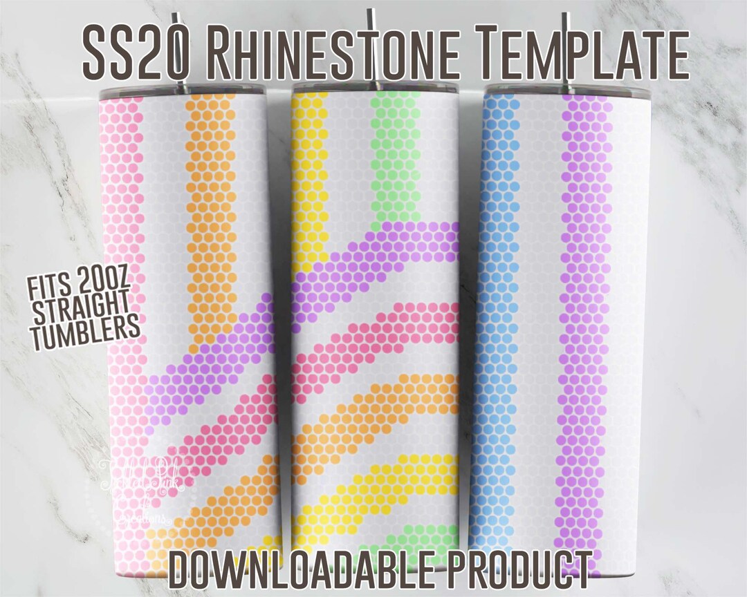 SS20 Rhinestone Checkered Wave Template 20oz Tumbler Design ...