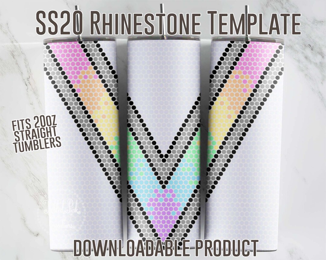 SS20 Rhinestone V-slit Rainbow Template | 20oz Tumbler Design ...