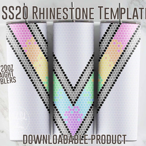 SS20 Rhinestone V-slit Rainbow Template 20oz Tumbler Design - Etsy