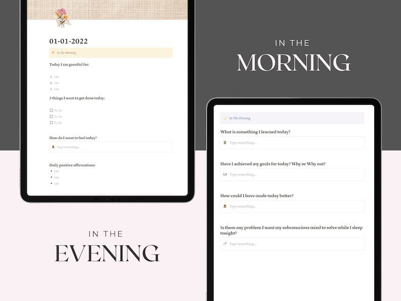 Journal Template for Notion Notion Template Notion Journal - Etsy