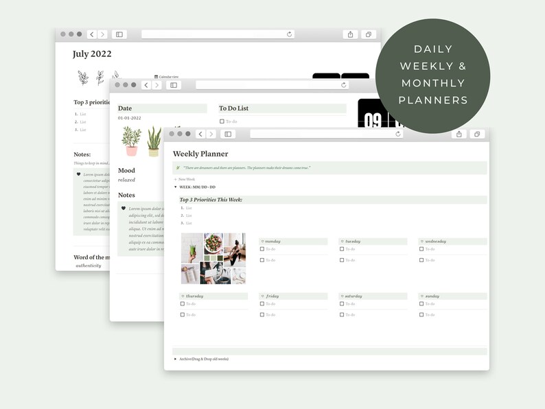 Notion Planner Template That Girl Planner Personal Planner - Etsy