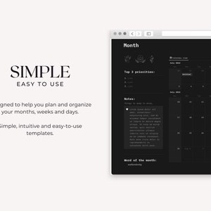 Dark Mode Notion Planner Template, All in One Life Planner, Personal ...