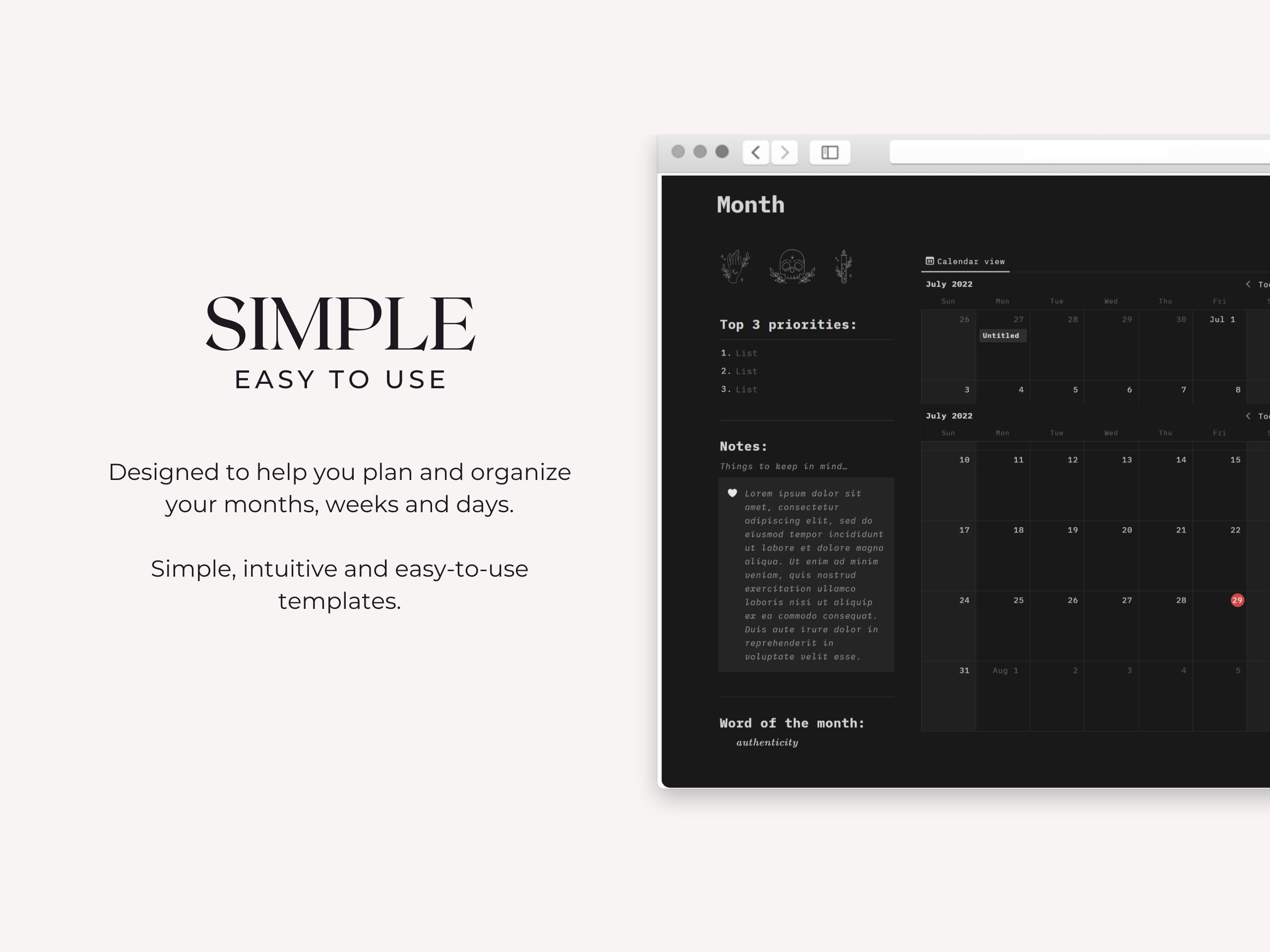 Dark Mode Notion Planner Template All in One Life Planner - Etsy