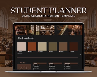 Dark Academia Aesthetic Notion Template for Students - Etsy