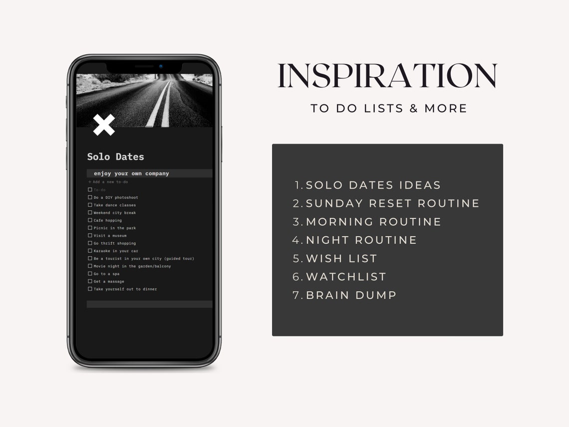 Dark Mode Notion Planner Template All in One Life Planner - Etsy
