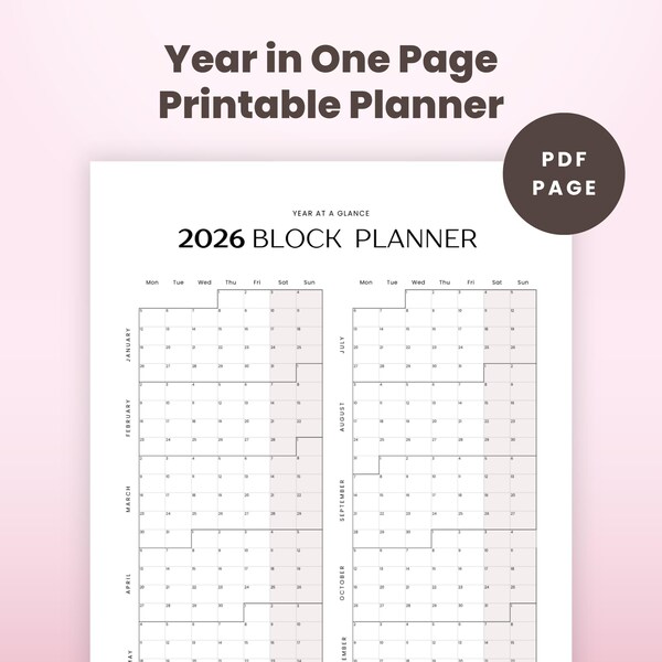 Block Calendar - Etsy