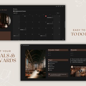 Dark Academia Notion Student Planner Template (digital) - Etsy