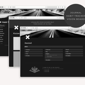Dark Mode Notion Planner Template, All in One Life Planner, Personal ...
