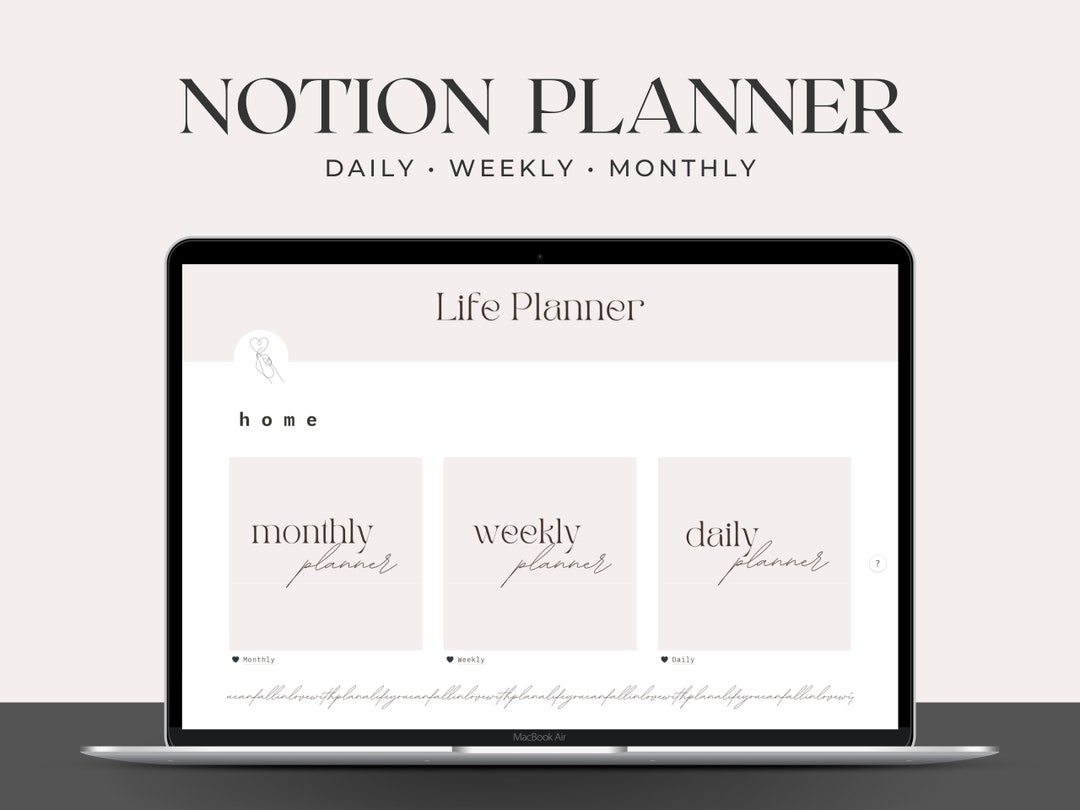 Notion Planner Template, Minimal Planner, Personal Planner, Digital ...
