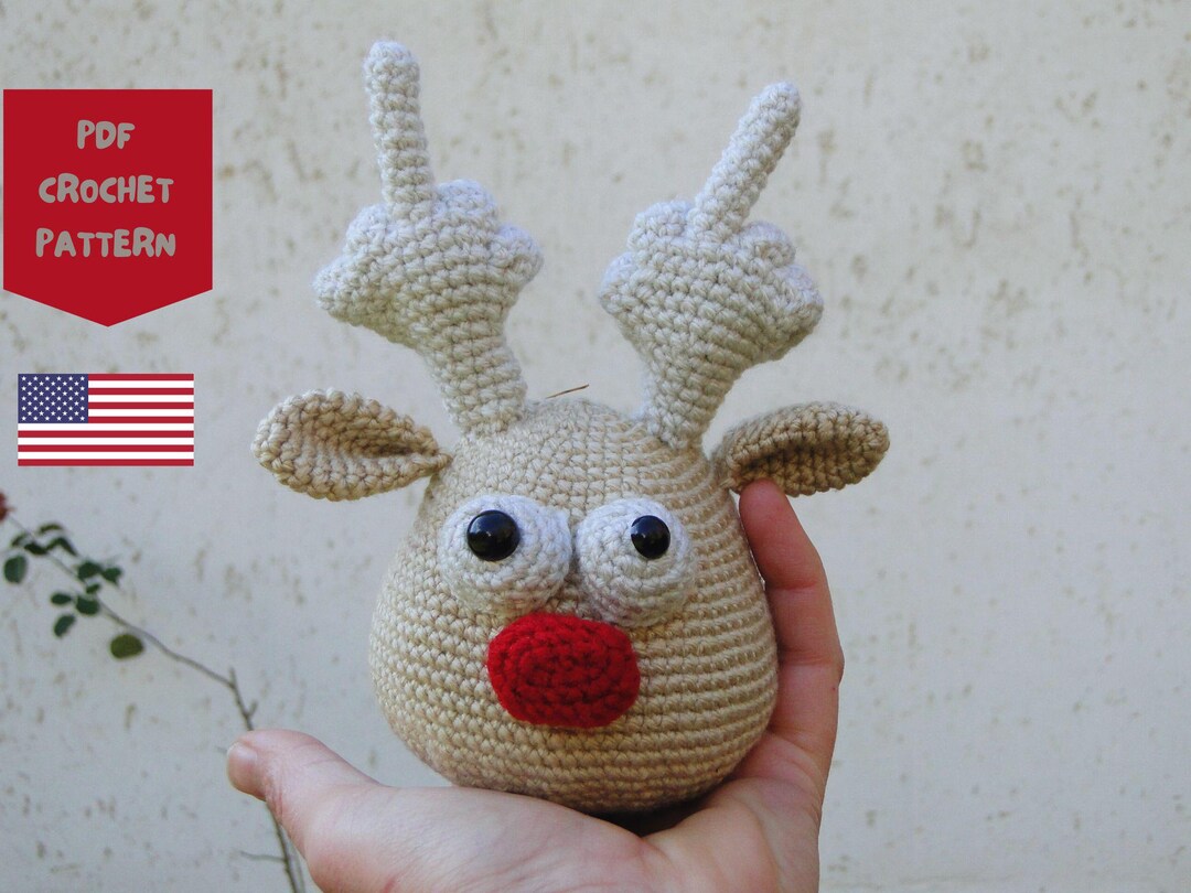 Rude-olf Reindeer With Attitude Crochet Pattern, Rude-olf the Reindeer ...