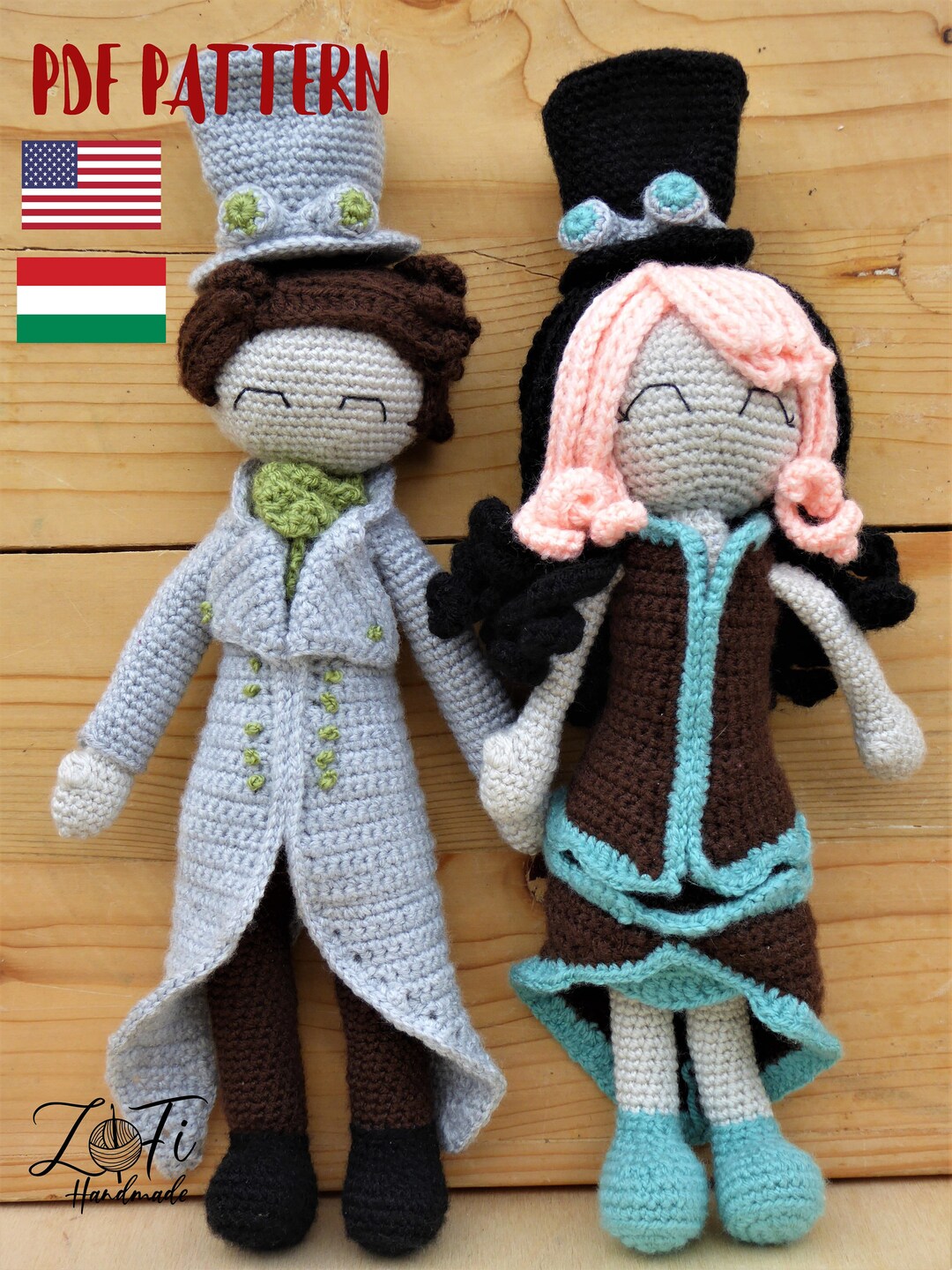 Lizzie and Benedict Crochet Pattern, Crochet Pattern Bundle, Amigurumi ...