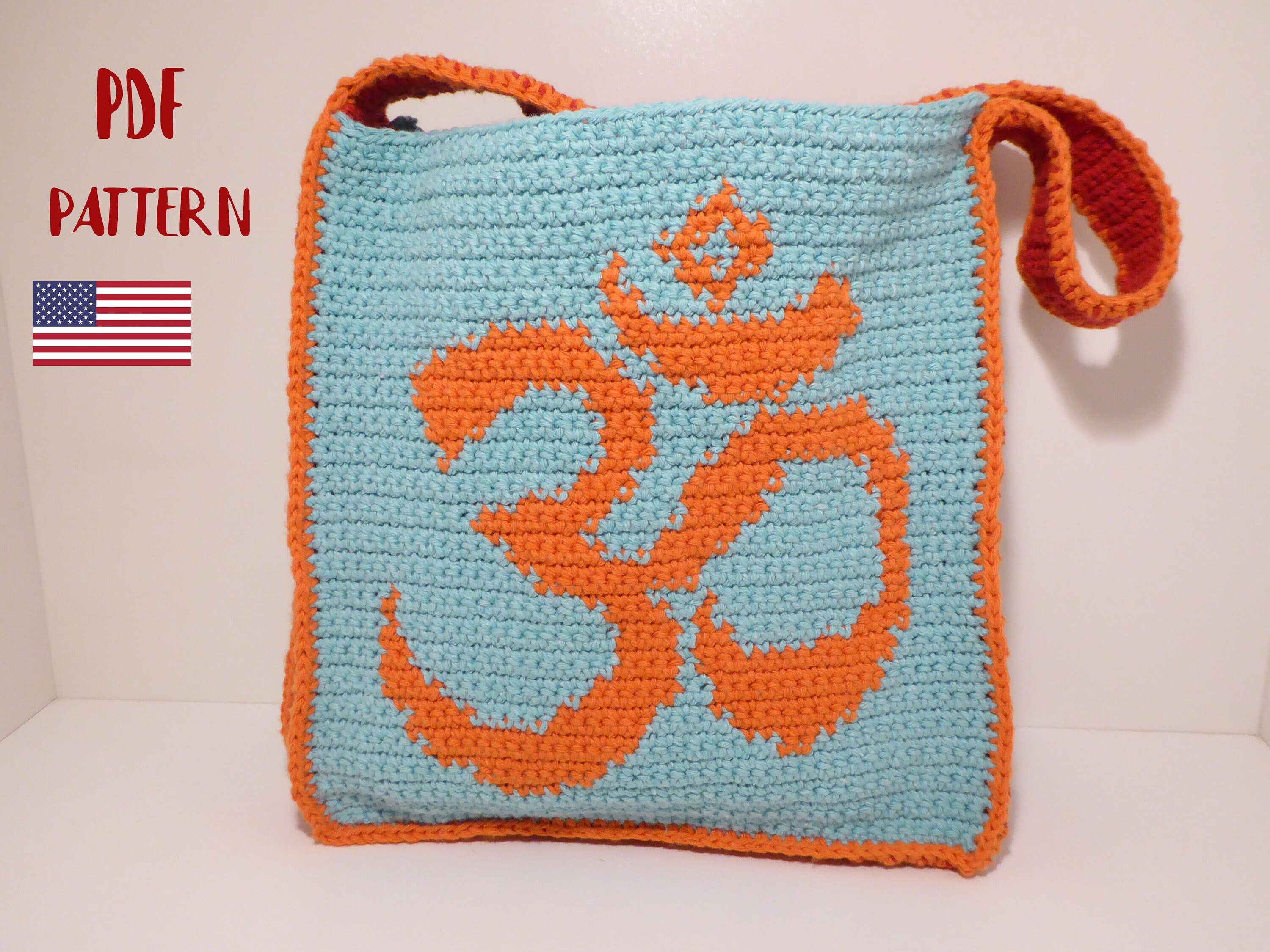 OM Bag Pattern Bag Crochet Pattern With OM Symbol Tapestry - Etsy