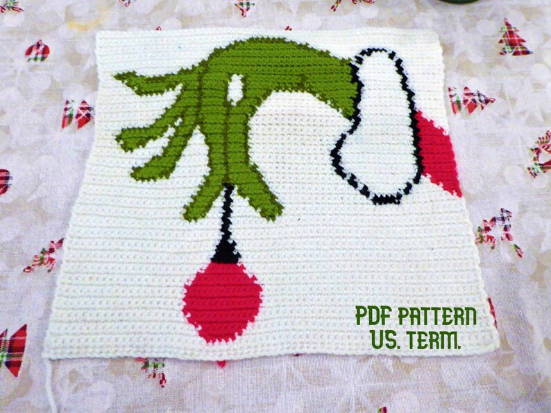 Grinch Hand Wallhanging Crochet Pattern - Etsy