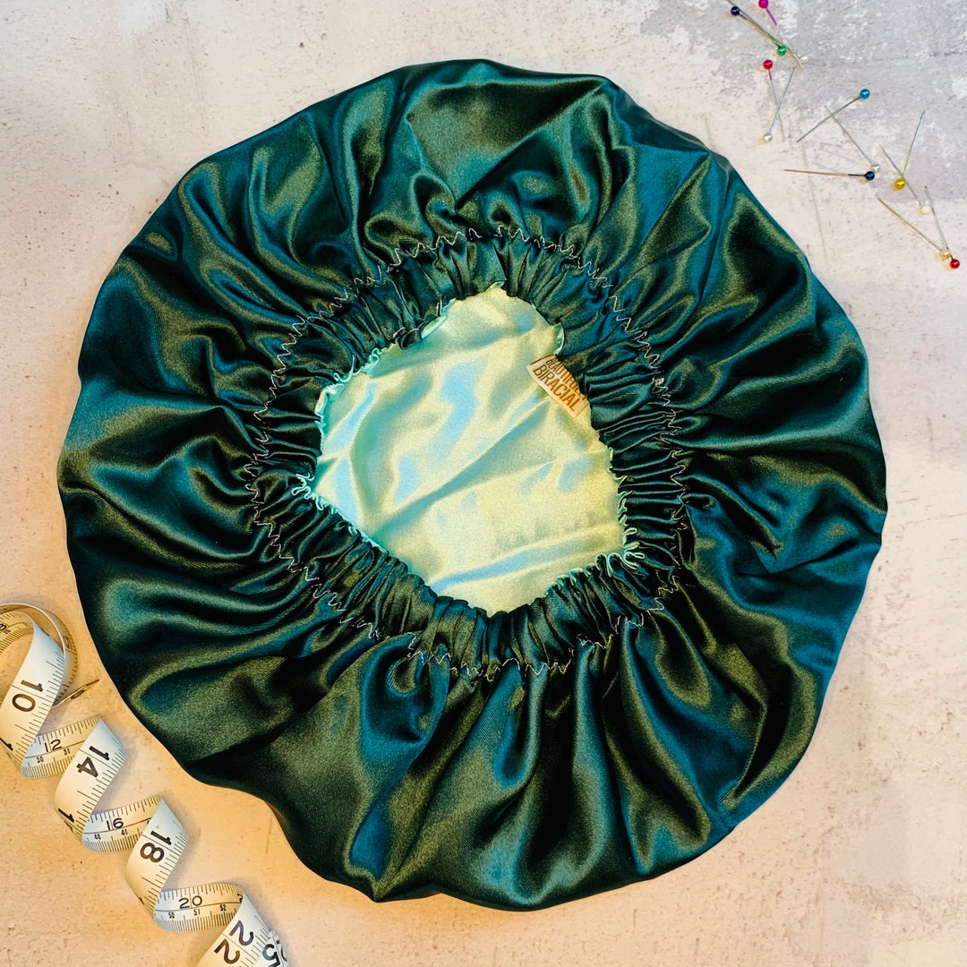 Green/ Mint Double Layer Reversible Satin Bonnet - Adults, Children's ...