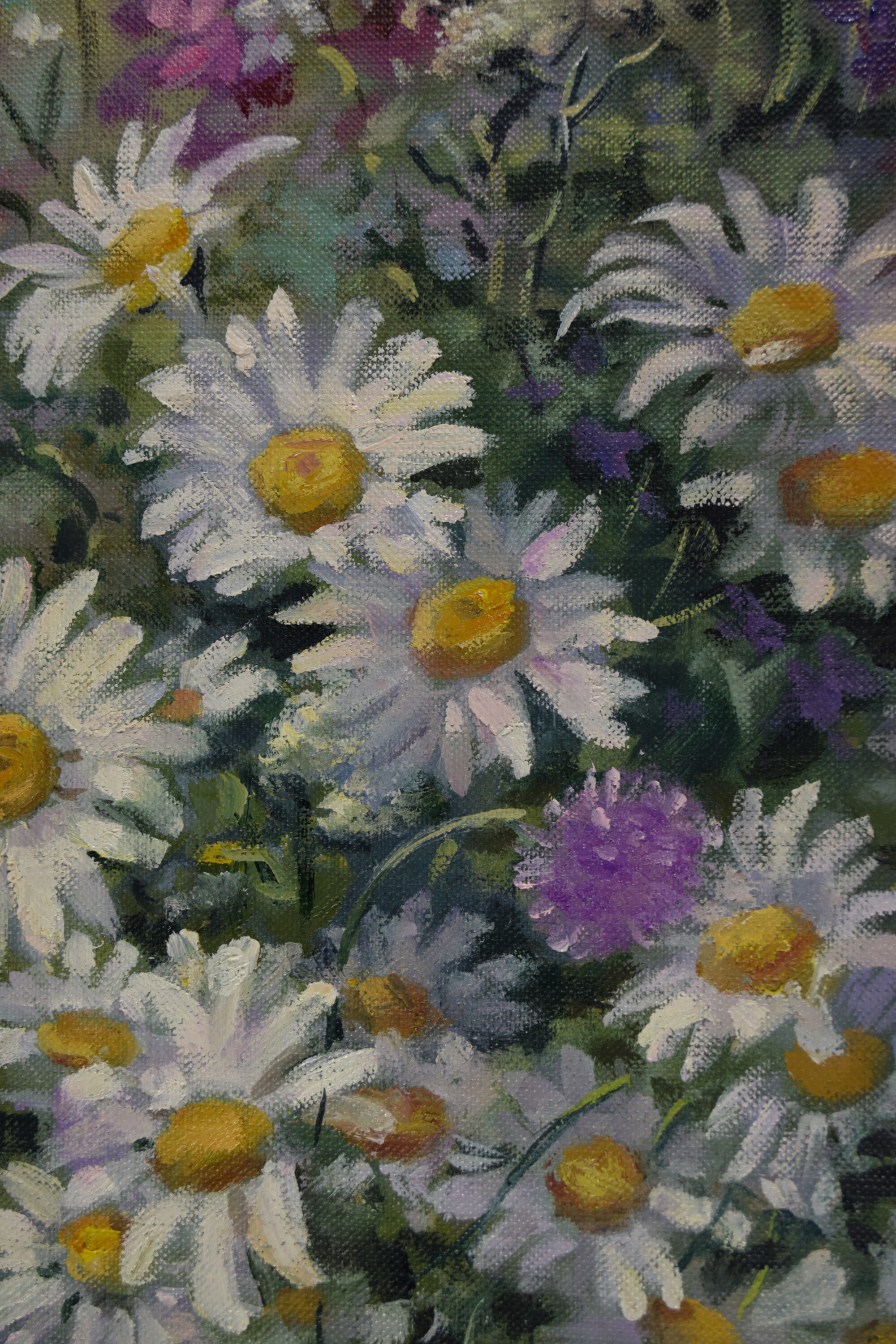 Daisies Painting Original Oil Painting Impressionist Bouquet | Etsy