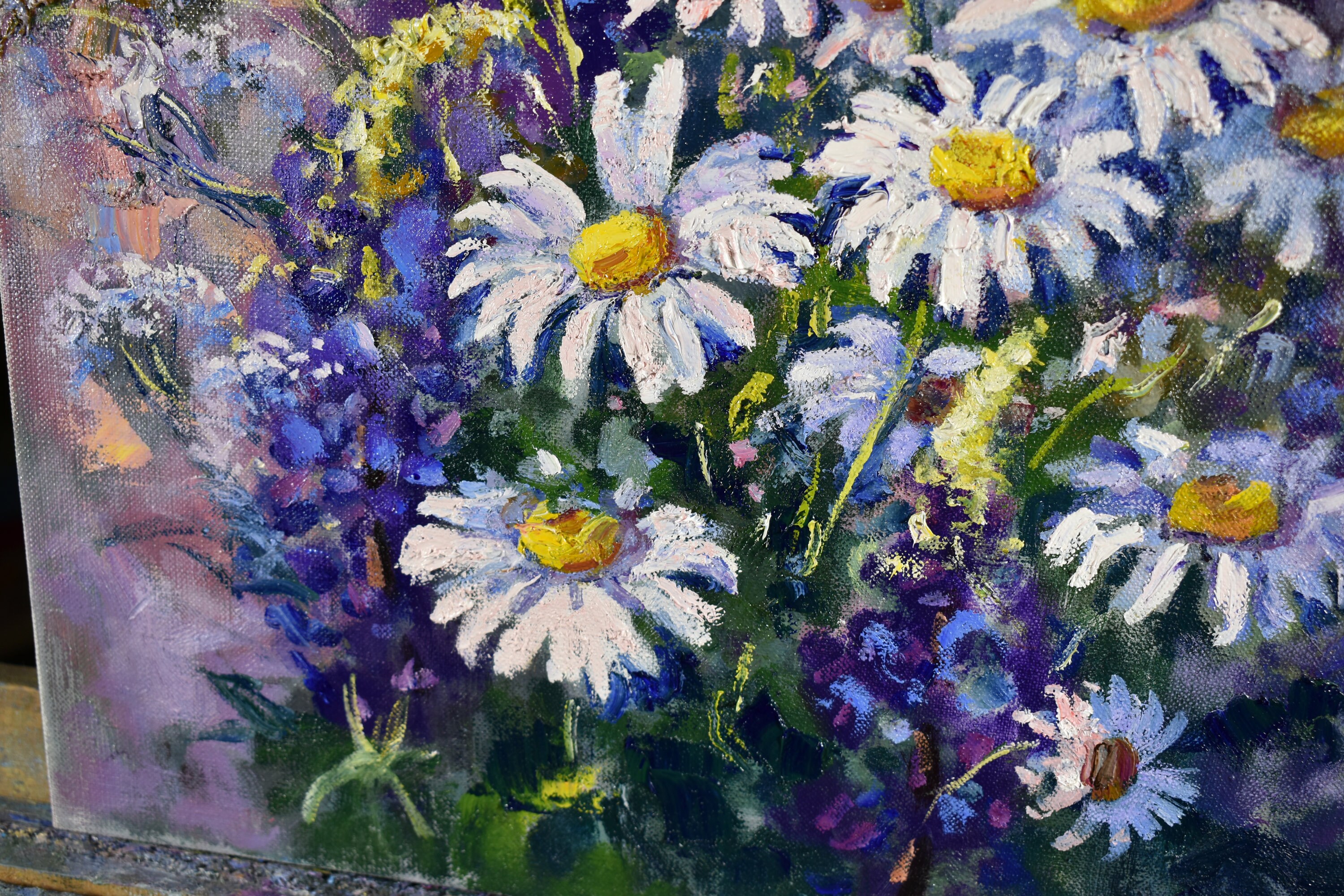 Daisies Painting Original Oil Painting Impressionist Bouquet | Etsy
