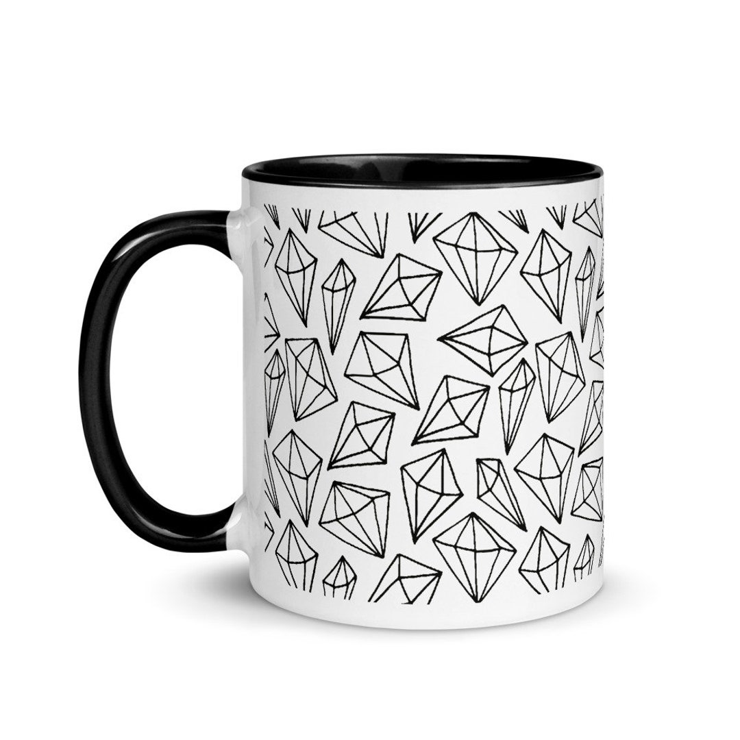 Geometric Gem Diamond Two Tone Mug - Etsy