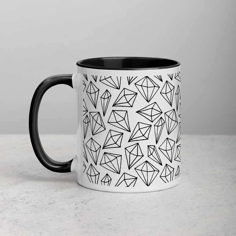 Geometric Gem Diamond Two Tone Mug - Etsy