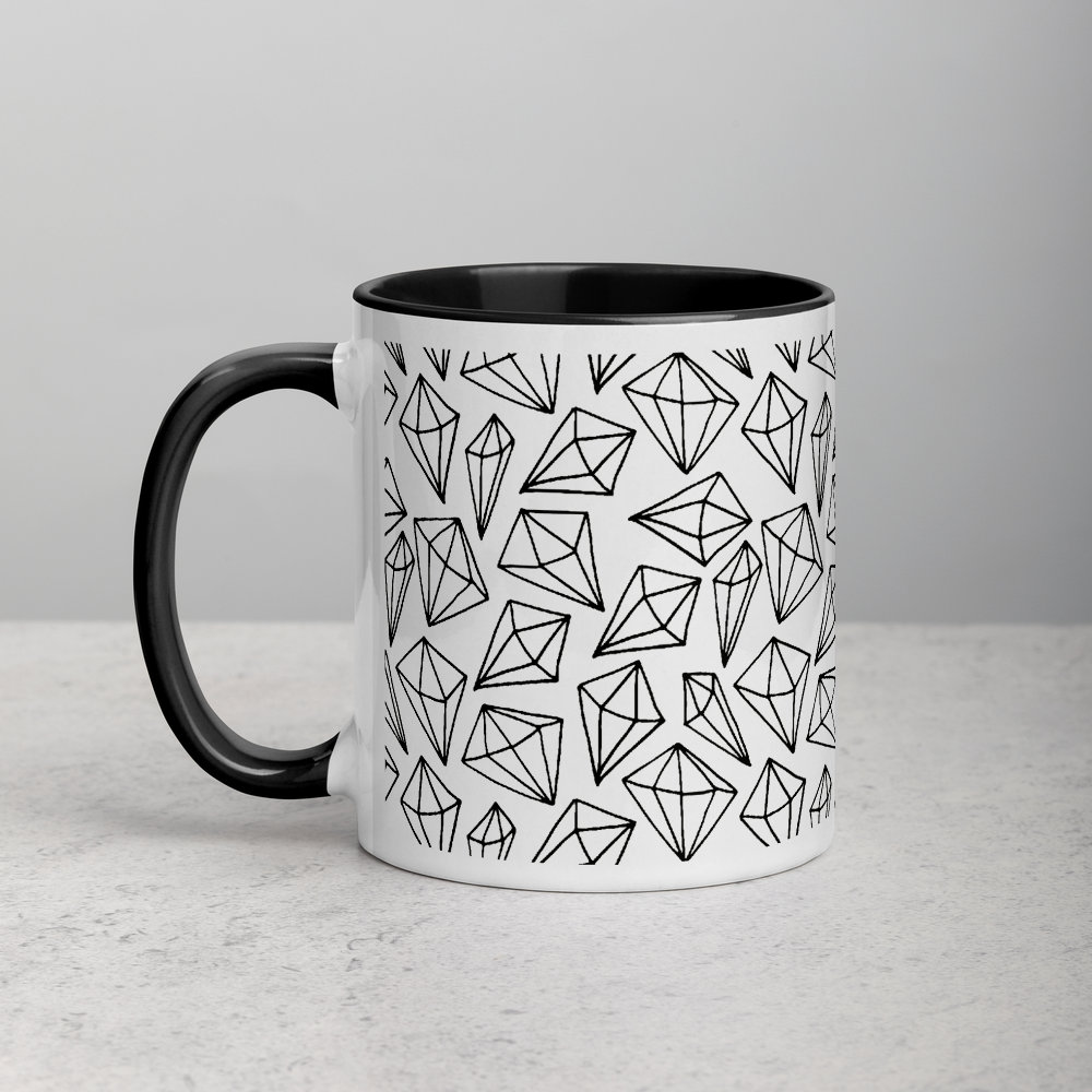 Geometric Gem Diamond Two Tone Mug - Etsy