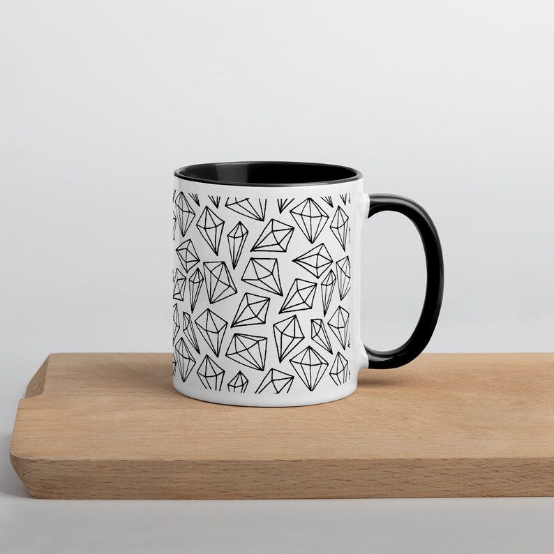 Geometric Gem Diamond Two Tone Mug - Etsy