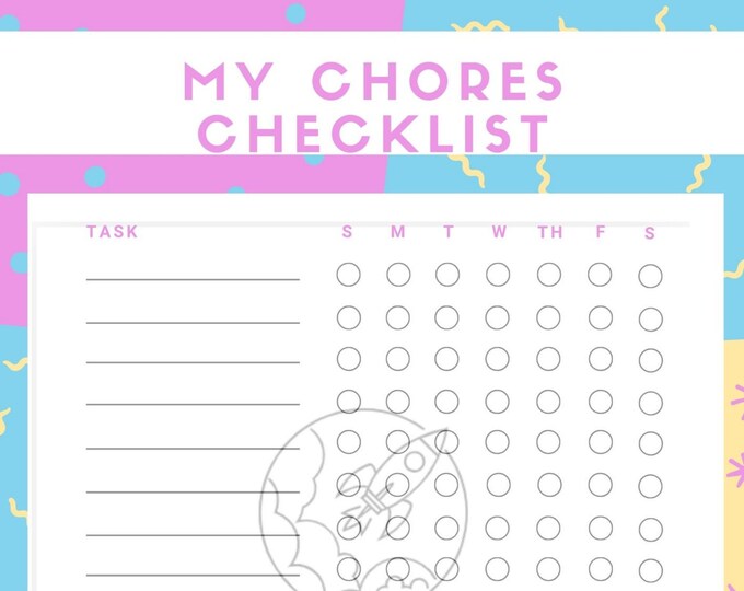 My Chores Checklist | Colorful Chores | Kids Chores Checklist | PDF ...