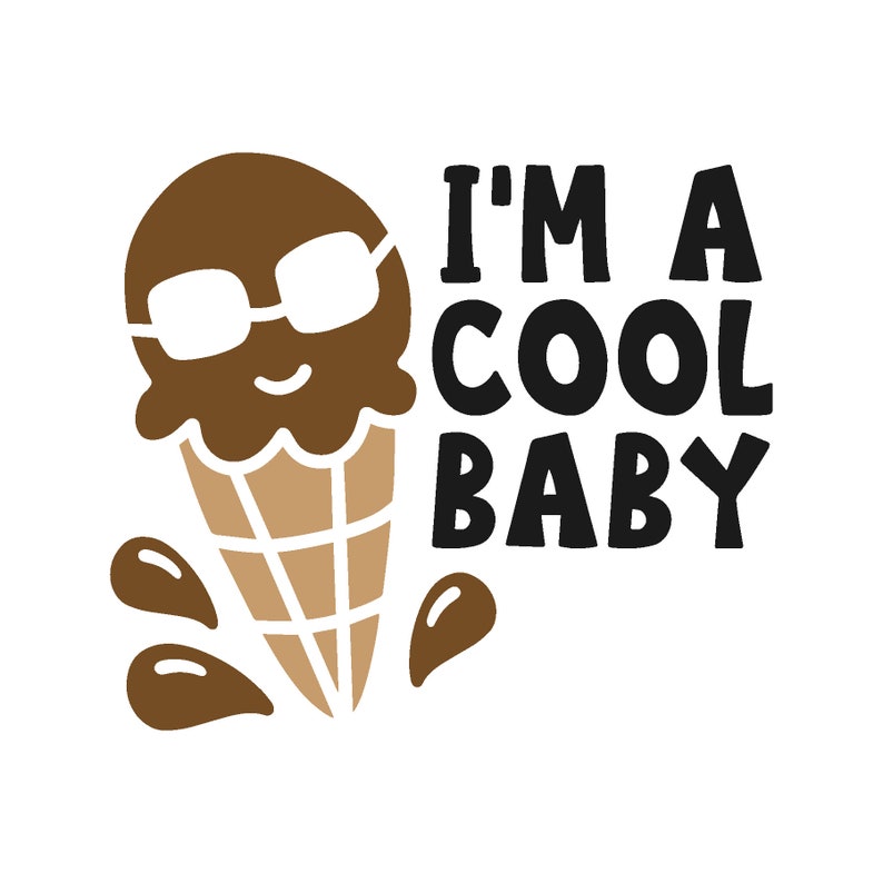 I'm a Cool Baby - T Shirt Design, Dxf, Svg, Eps, Png - Etsy