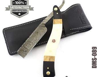 Professional Damascus Steel Straight Cut Throat Razor With | Etsy