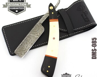 Professional Damascus Steel Straight Cut Throat Razor With | Etsy