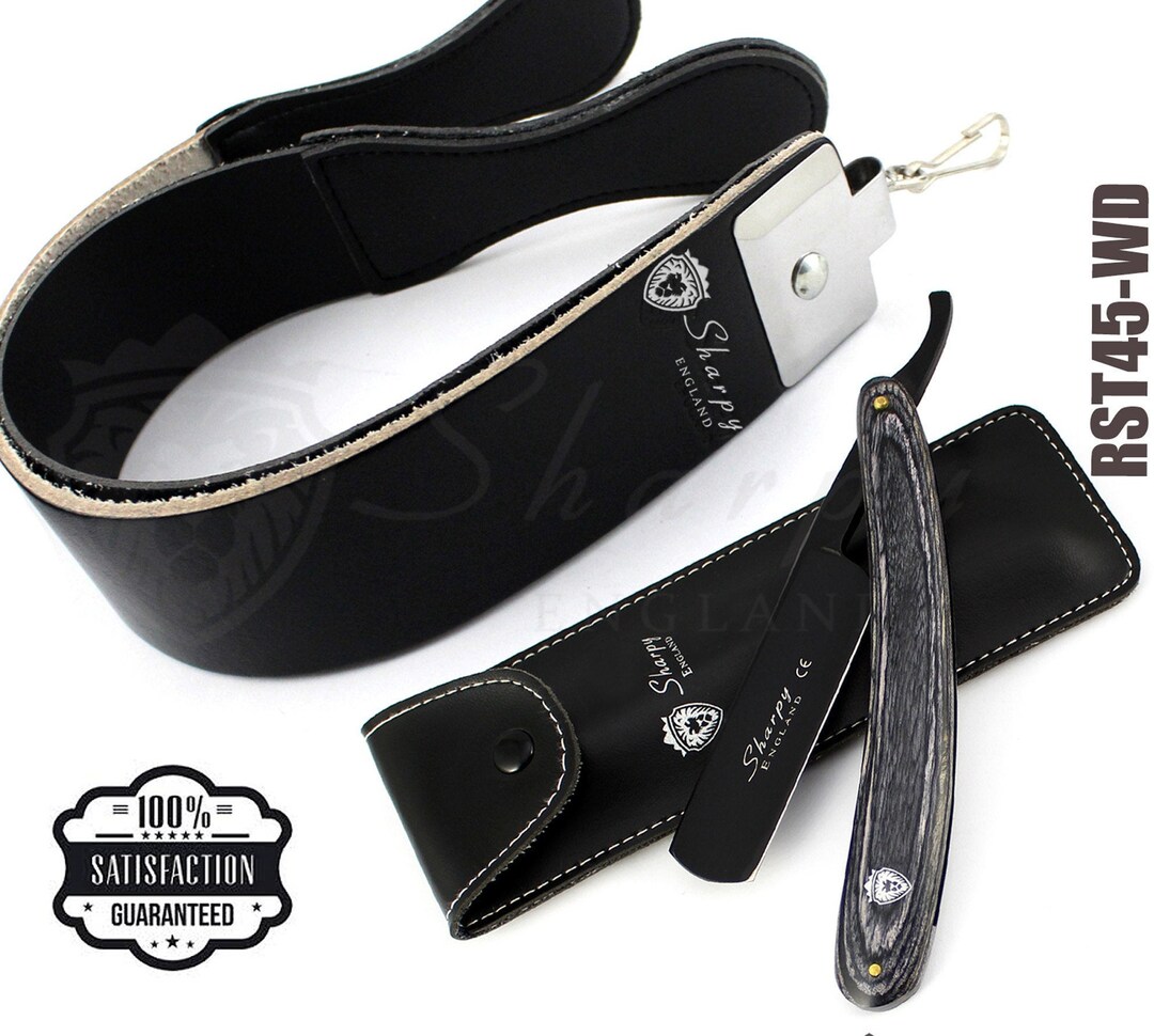 Vintage Stainless Steel Straight Razor: Wood Handle Barber Cut Throat ...