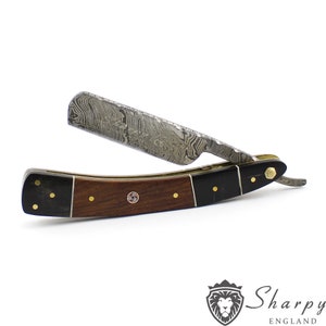 Damascus Steel Straight Razor Cut Throat Barber Salon Shaving Razor ...