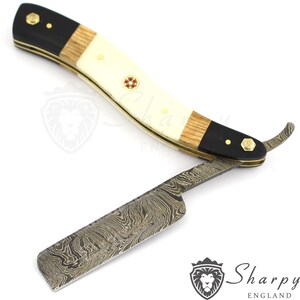 Professional Damascus Steel Straight Cut Throat Razor With Beautiful ...