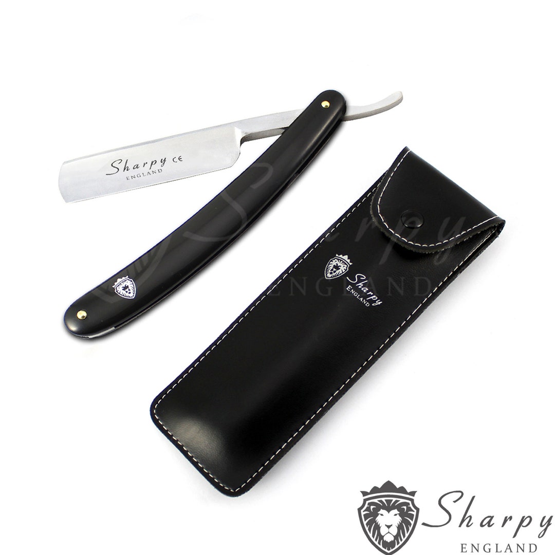 Classic Barber Style Shaving Set, Straight Cut Throat Razor With Black ...