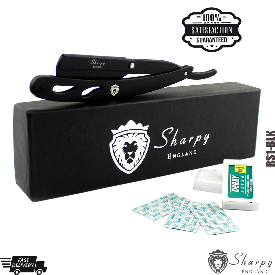 Black Matte Steel Barber Salon Straight Cut Throat Shaving Razor With ...