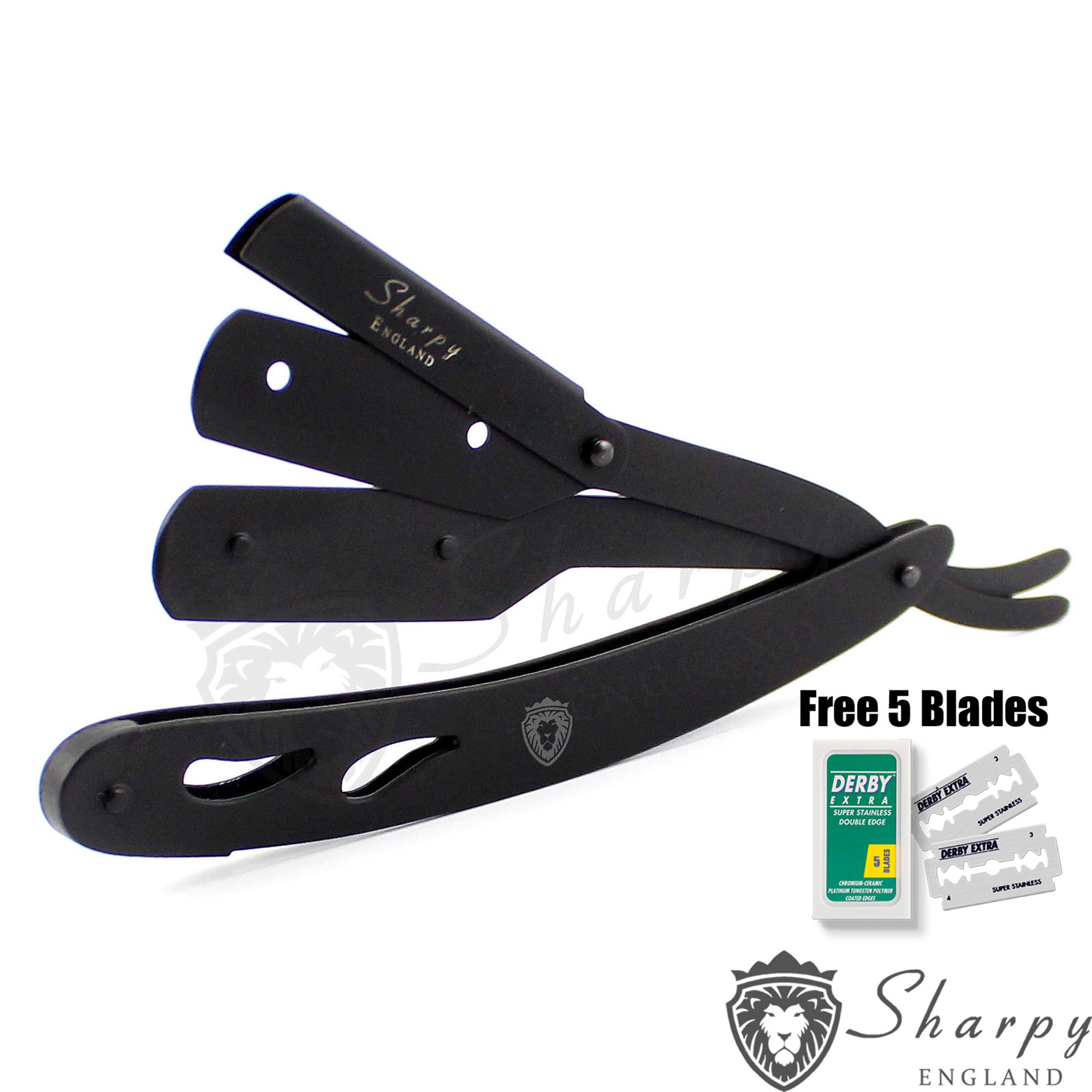 Black Matte Steel Barber Salon Straight Cut Throat Shaving Razor With ...