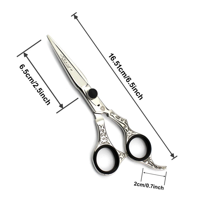 Professional Hairdressing Scissors Set: 6.5" Silver Barber Shears & Cut ...