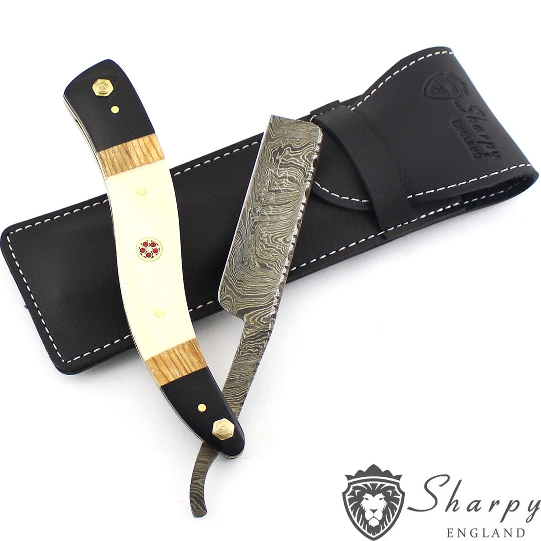 Professional Damascus Steel Straight Cut Throat Razor With Beautiful ...
