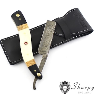 Professional Damascus Steel Straight Cut Throat Razor With Beautiful ...