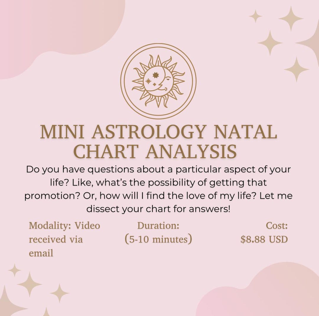 Mini Astrology Chart Analysis - Etsy