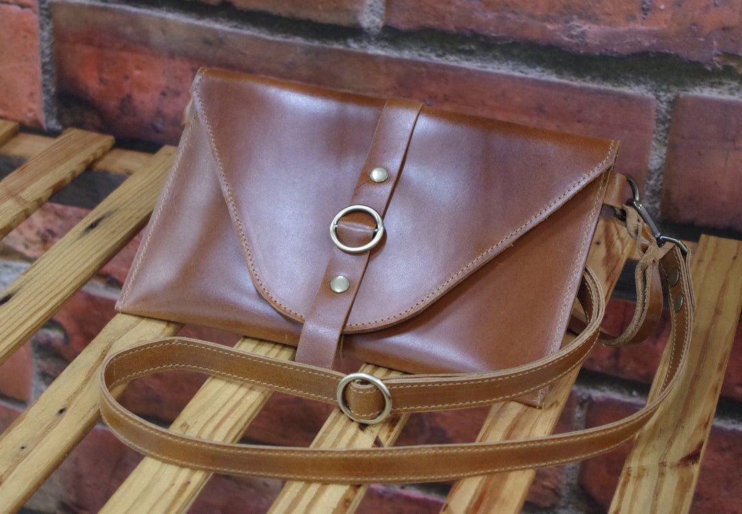 Leather Crossbody/shoulder/clutch Bag. Pullup Leather. Three in One ...