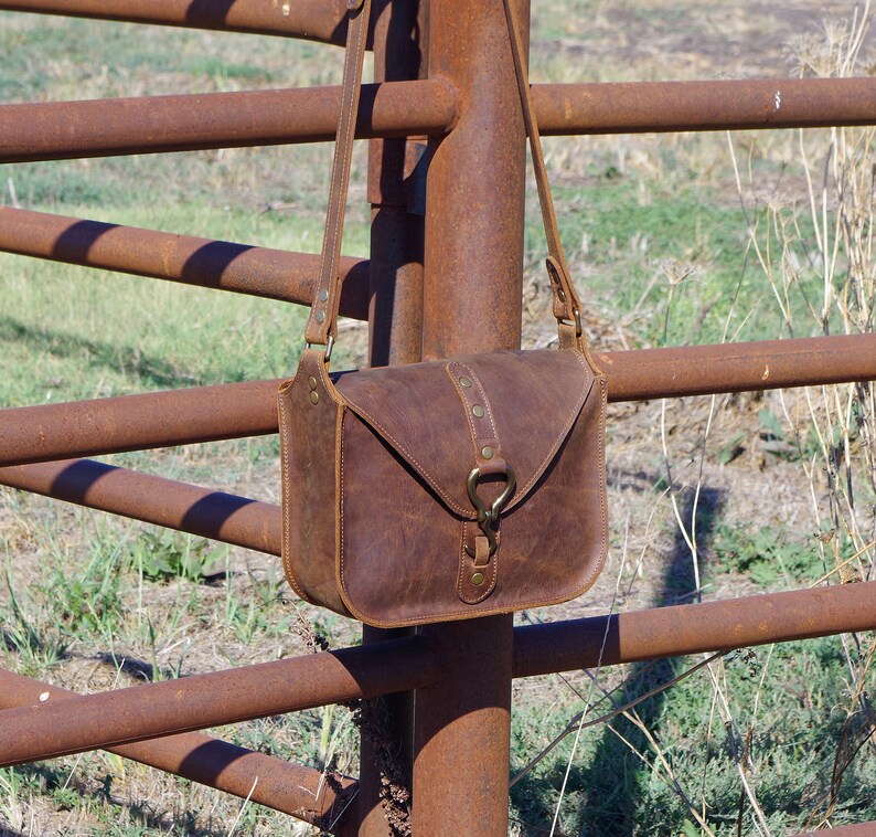 Hooked Leather Crossbody Bag. Beautiful Rustic Bag With Natural ...