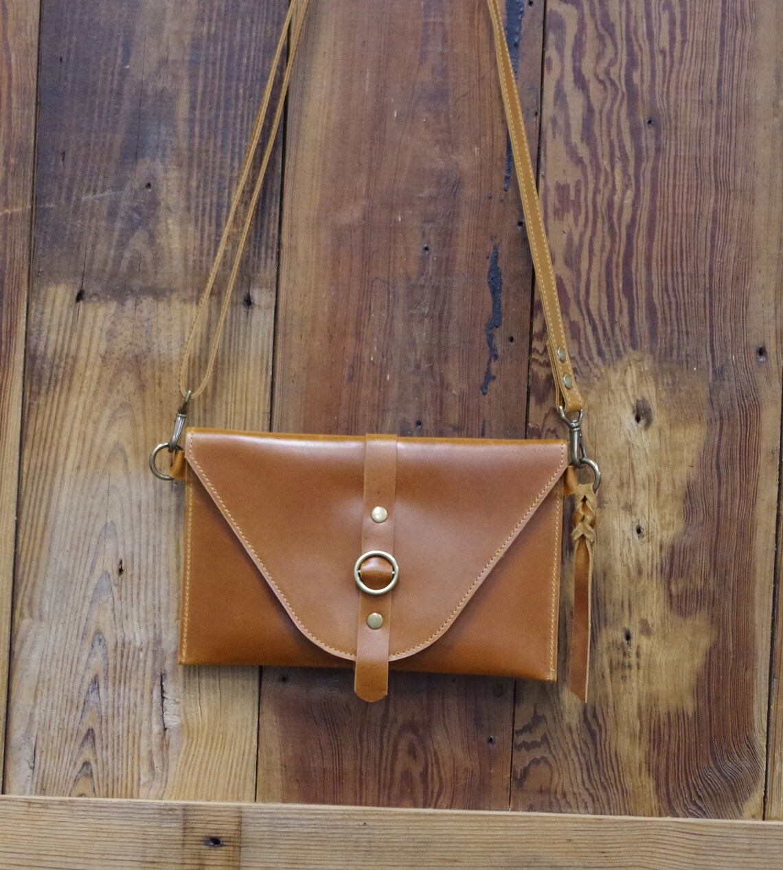 Leather Crossbody/shoulder/clutch Bag. Pullup Leather. Three in One ...