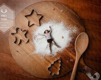 Christmas Snow Angel Flour Angel Digital Backdrop - Etsy