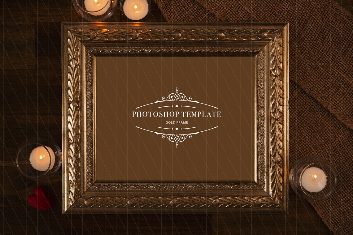 Simple Gold Frame Photoshop Template for Mother's Day - Etsy