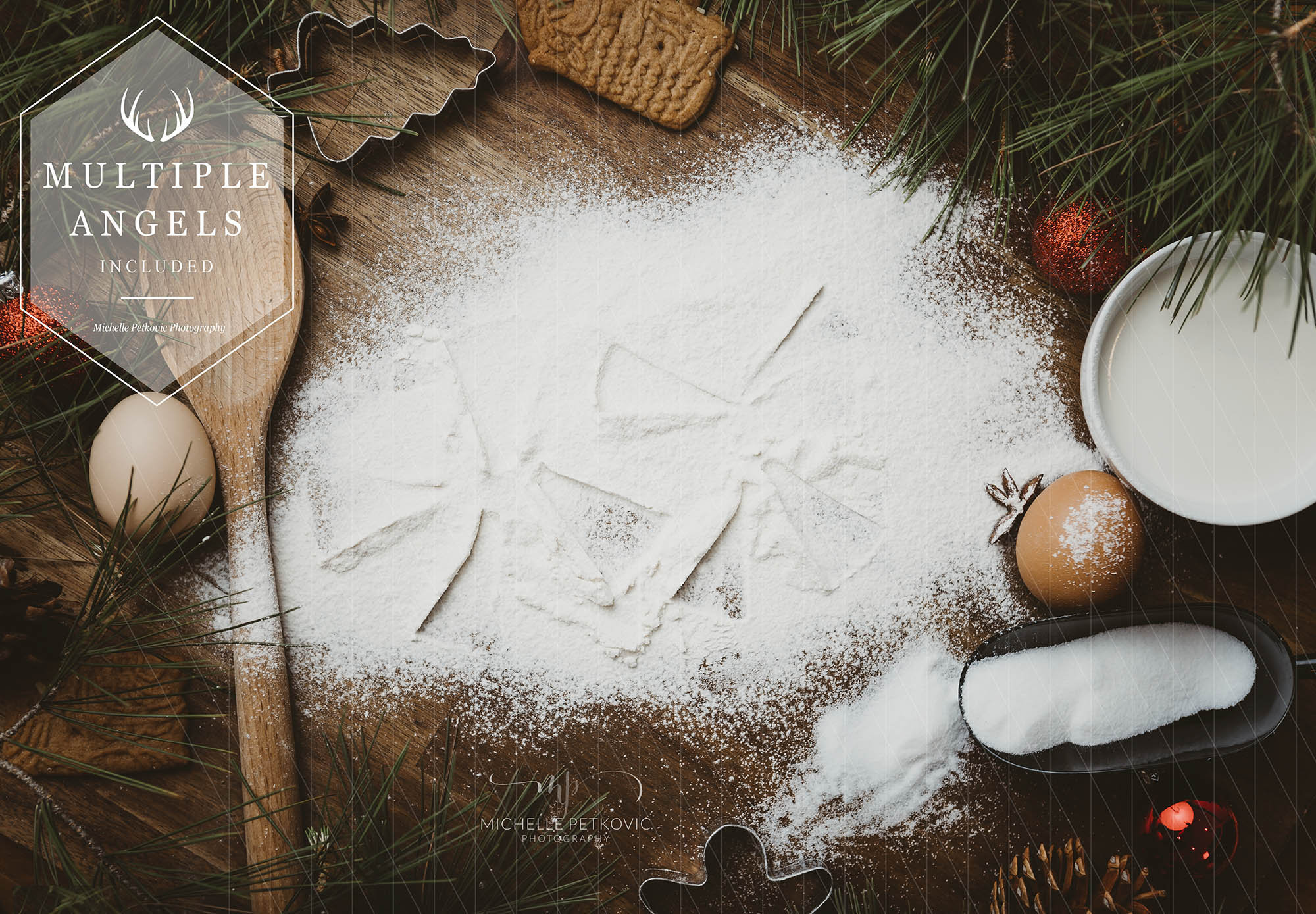 Christmas Snow Angel, Flour Angel, Digital Backdrop, Composite ...