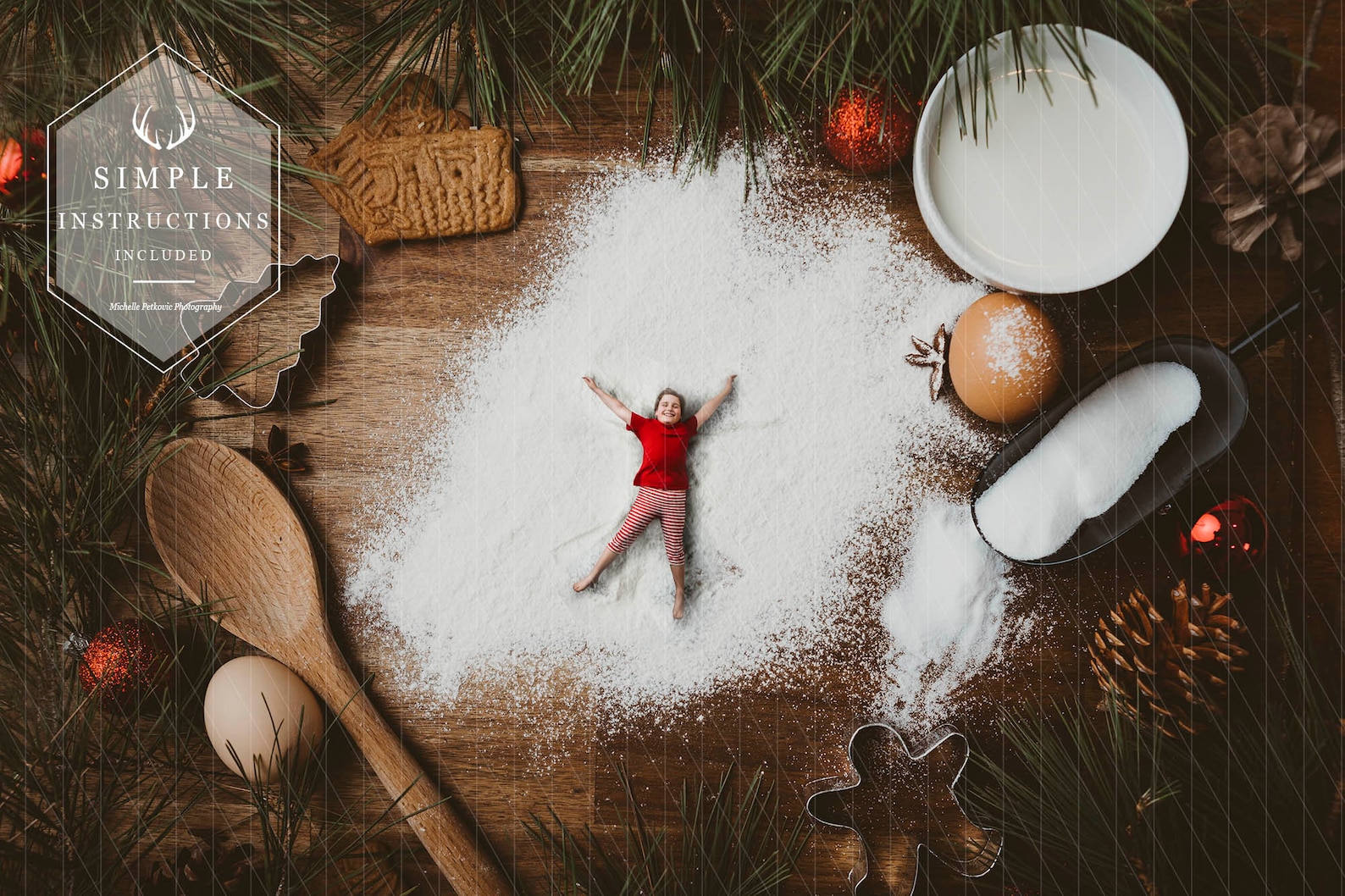 Christmas Snow Angel, Flour Angel, Digital Backdrop, Composite ...