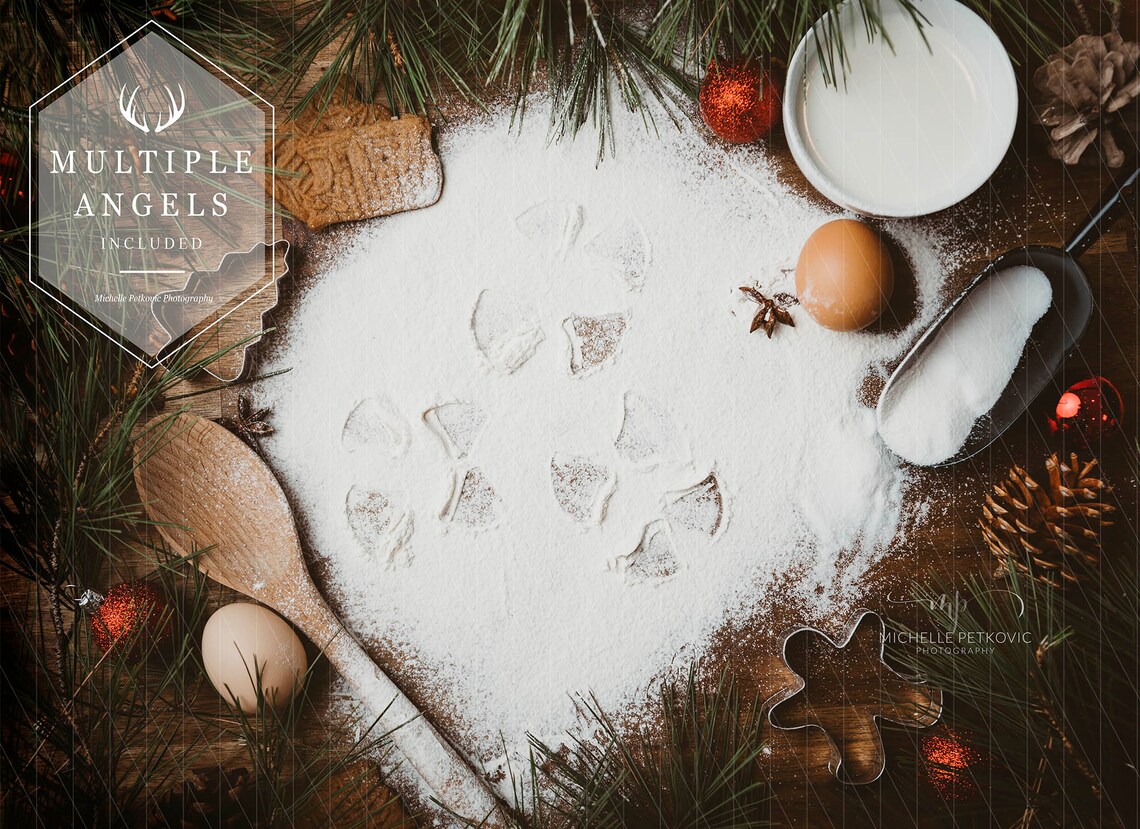 Christmas Snow Angel, Flour Angel, Digital Backdrop, Composite ...
