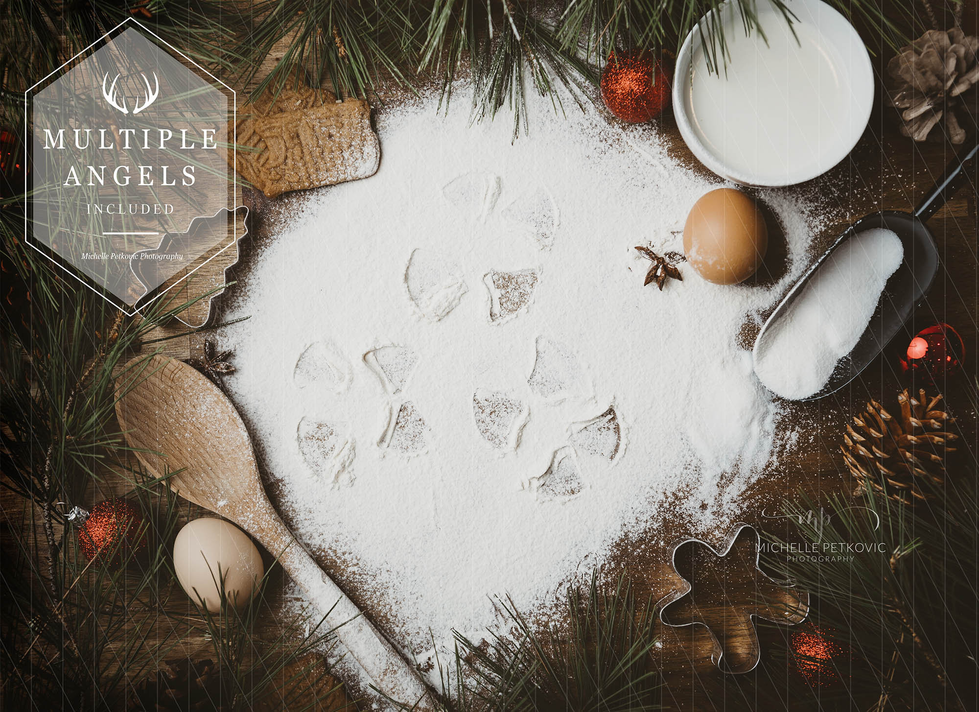 Christmas Snow Angel, Flour Angel, Digital Backdrop, Composite ...