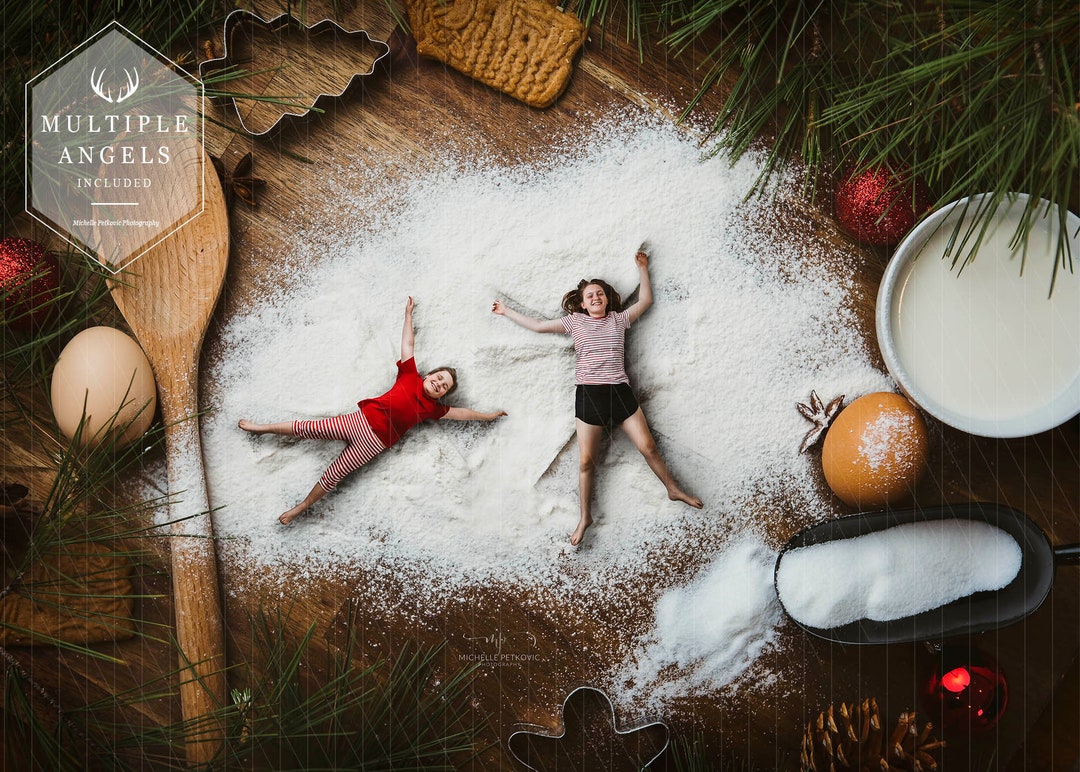 Christmas Snow Angel, Flour Angel, Digital Backdrop, Composite ...