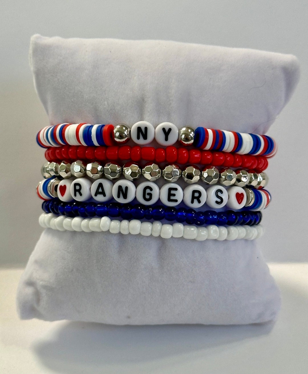 NY Rangers Inspired Heishi Stackable Bracelet Set 6mm - Etsy