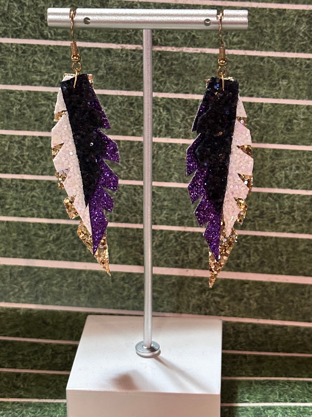 Baltimore Ravens Inspired Feather Earrings - Etsy